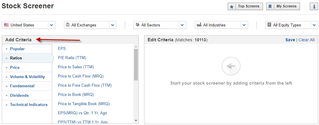 How to use the Stock Screener? – Investing.com Support